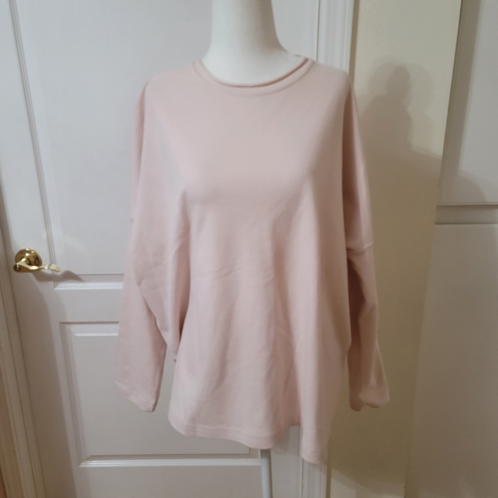 Cos Light Pink Boxy Rolled Crewneck Sweater Small - Gem